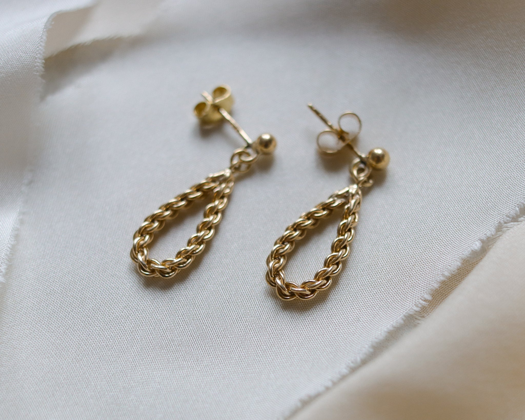 1980's 9ct yellow gold rope loop earrings – mygoldenfinds